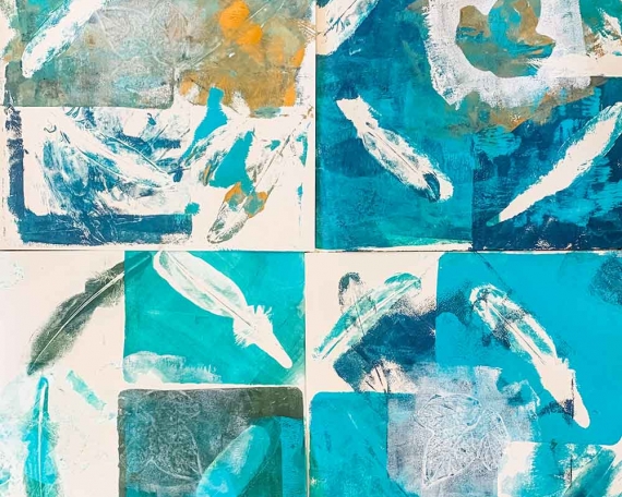 Botanical 1 - Gelatin Plate monotype print | Kim Herringe